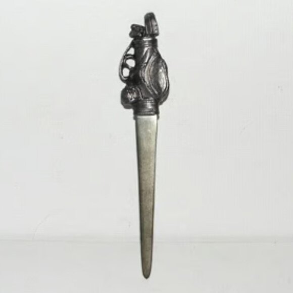Metzke | Office | Vintage Metzke Letter Opener With Golf Bag Top Pewter ...